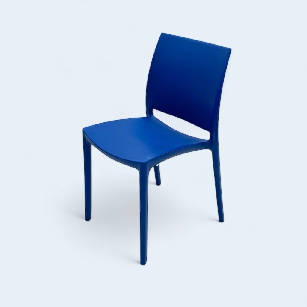 Blue Plastic Stacking Chairs - Cafe's or Home - BE Furniture Sales