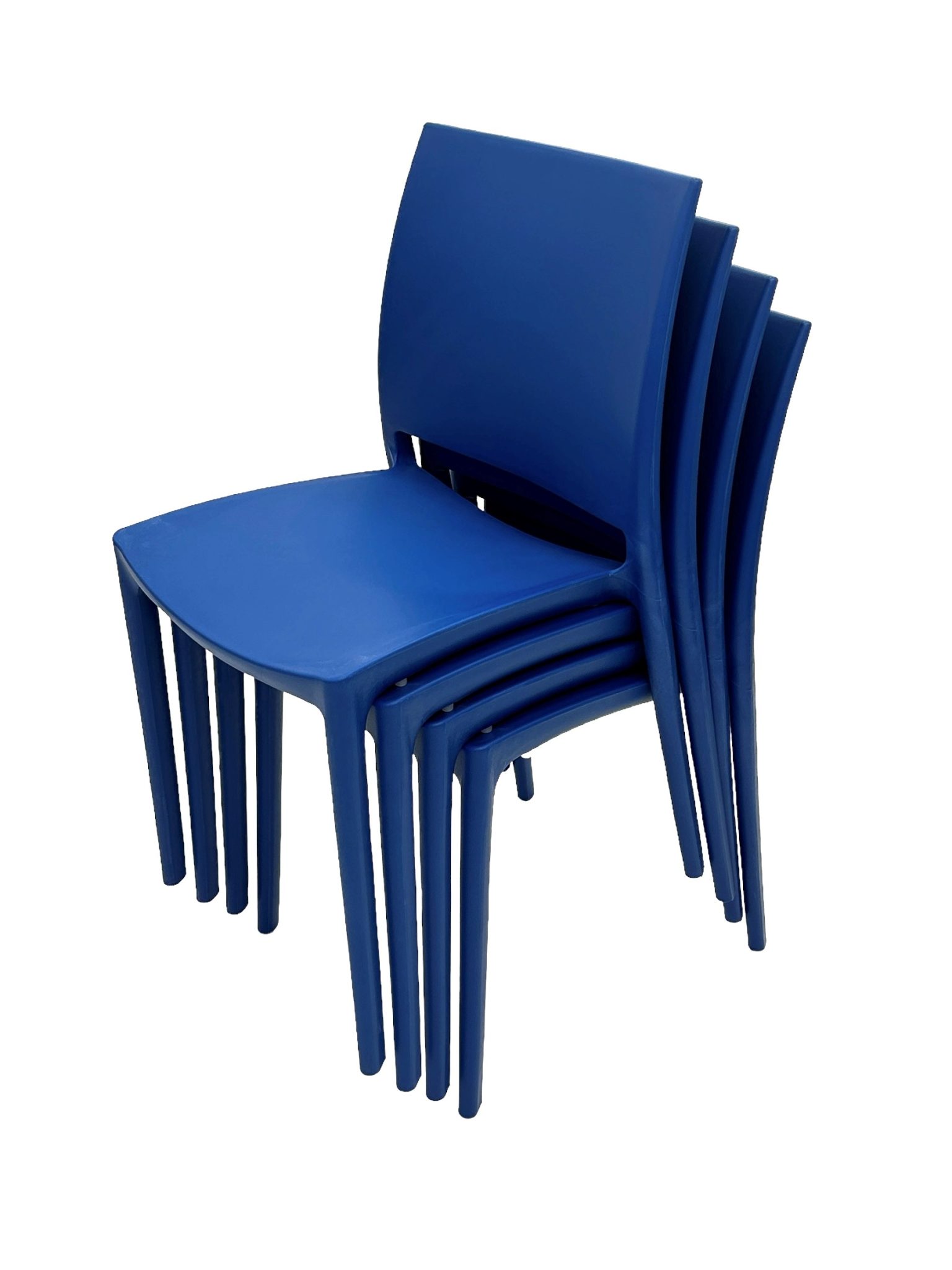 Blue Plastic Stacking Chairs - Cafe's or Home - BE Furniture Sales
