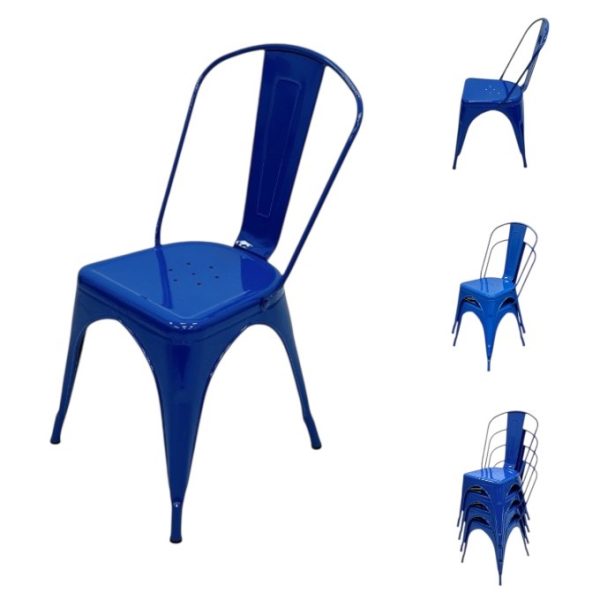 Blue Tolix Style Chairs - Cafe's, Bistros - BE Furniture Sales