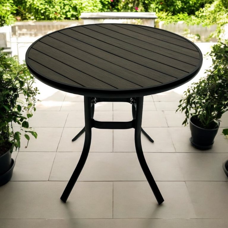 80 cm Round Brown Garden Dining Table - BE Furniture Sales