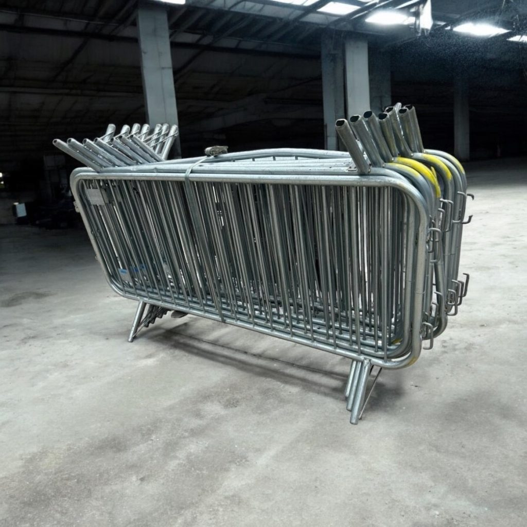 2.3M Metal Crowd Barriers - Ex Hire - BE Furniture Sales
