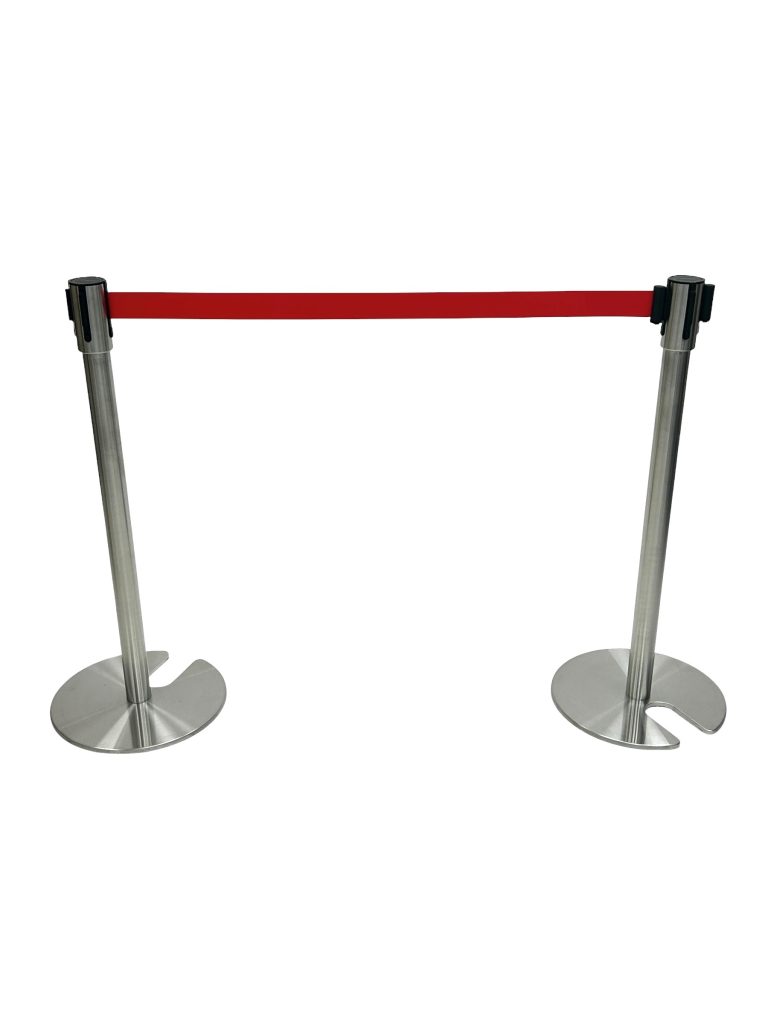 Retractable Stretch Barrier Red Webbing - BE Furniture Sales